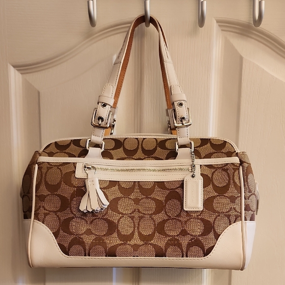 Coach | Bags | Elegant Brown And Cream Designer Handbag | Poshmark